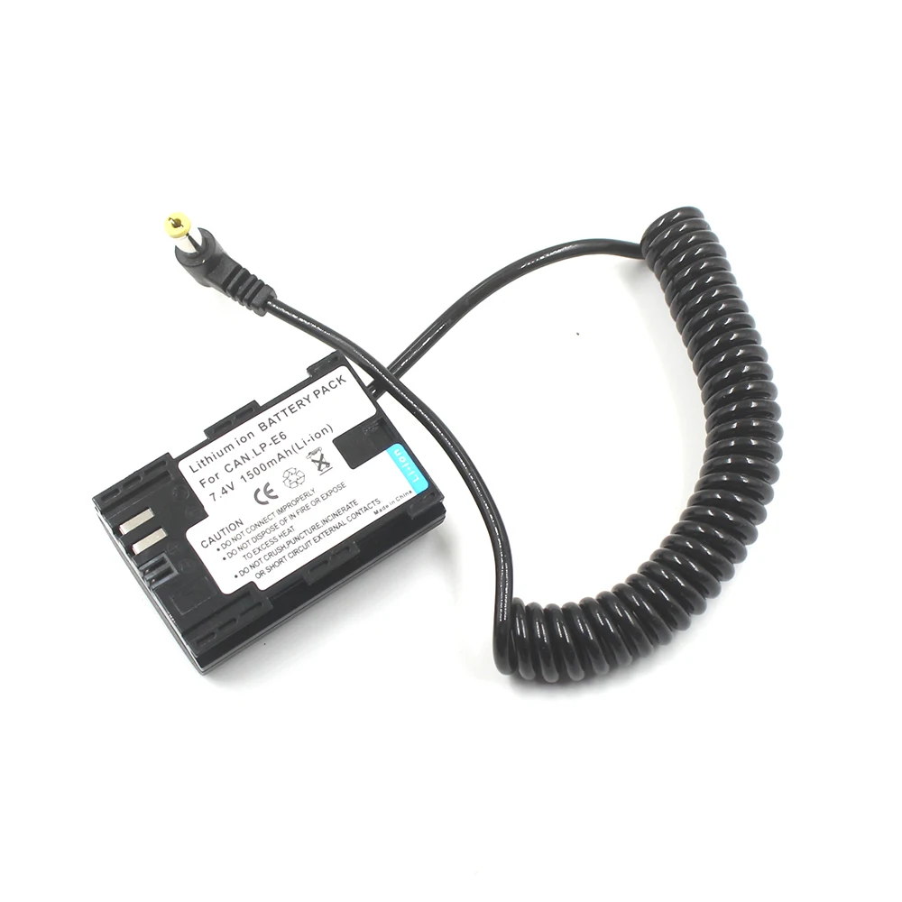 LP-E6 Dummy Battery Power Supply DC Coupler DR-E6 for BMD Blackmagic Micro Cinema Camera Video ...