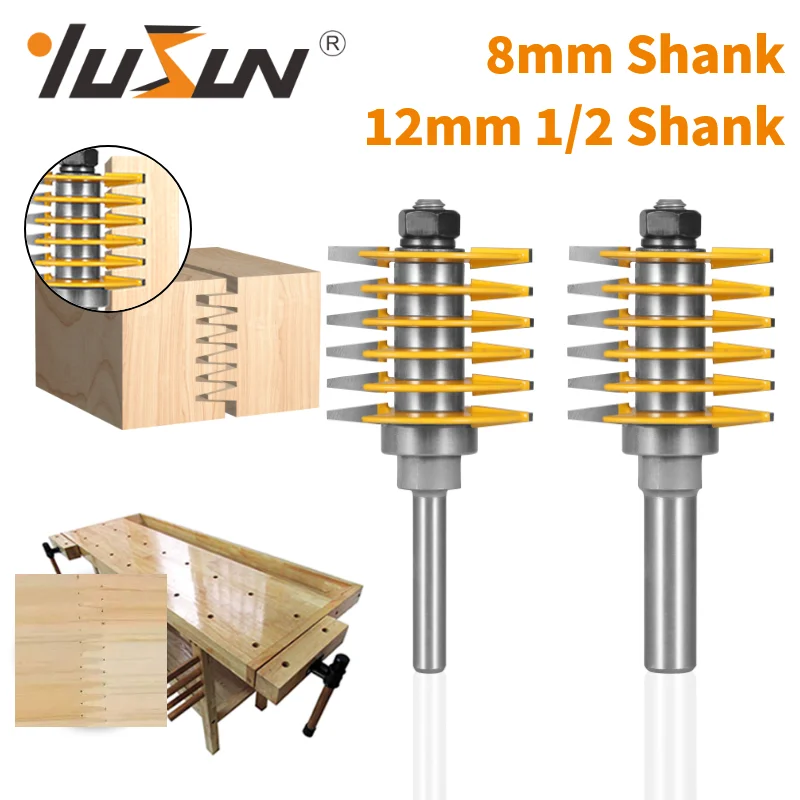 YUSUN 2 Teeth Adjustable Finger Joint Router Bit Woodworking Milling ...