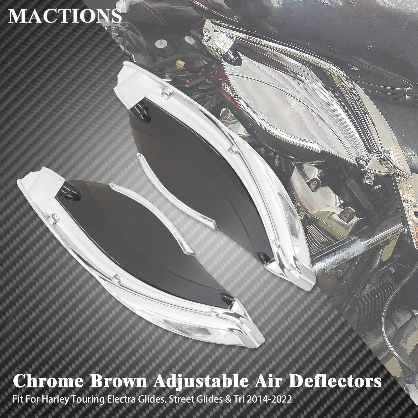Motorcycle Fairing Adjustable Side Wing Deflectors For Harley Touring ...