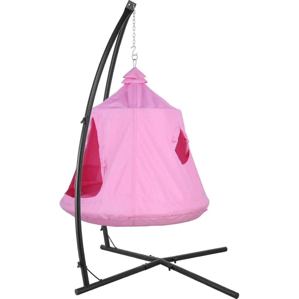 Shaped-Hammock-Chair-Stand-w-Swing-Chair-Hanging-Tree-Tent-Canopy-w ...
