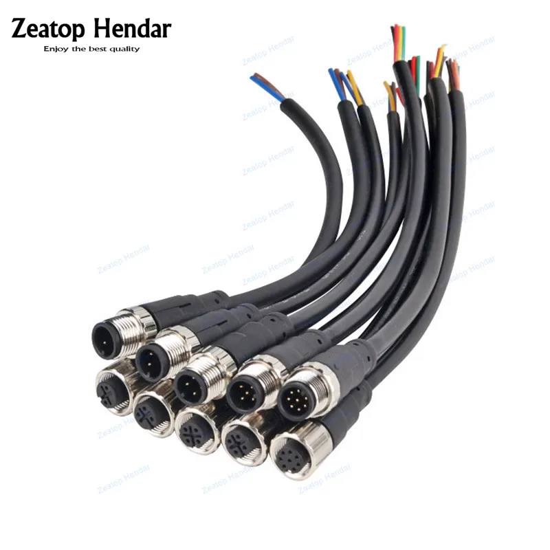 Conector de Sensor M12 de 2, 3, 4, 5 y 8 pines macho/hembra, Conector de aviación IP67, Cable ...