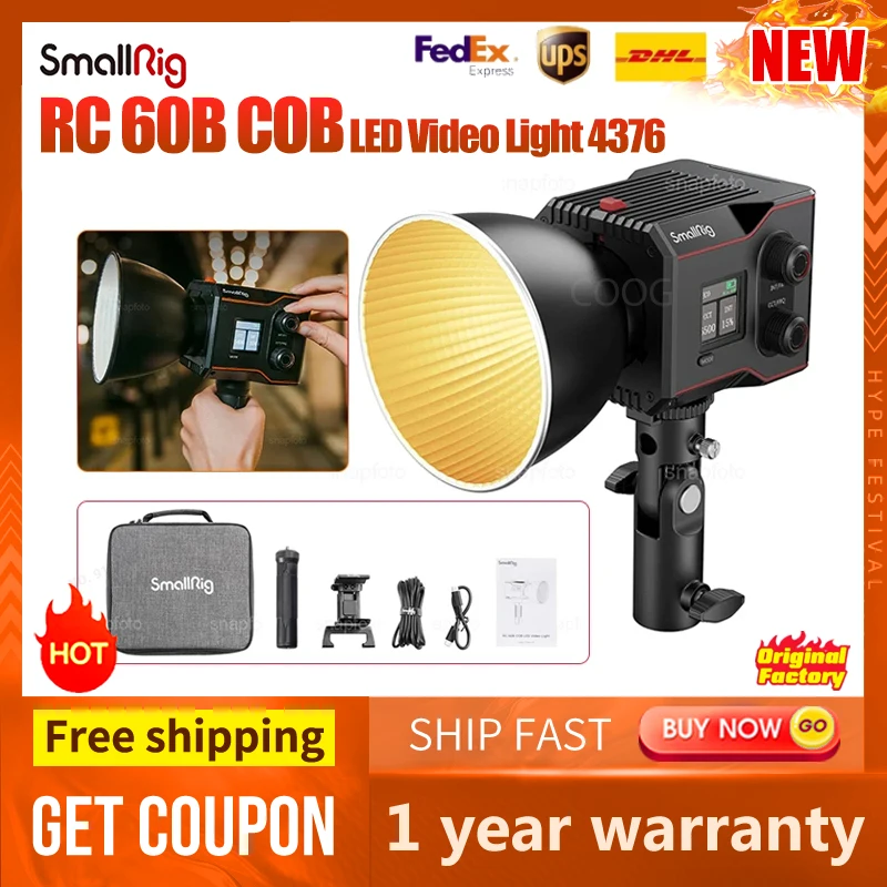Smallrig RC 60B portable COB LED Video Light 2700K-6500K 60W cord-free ...