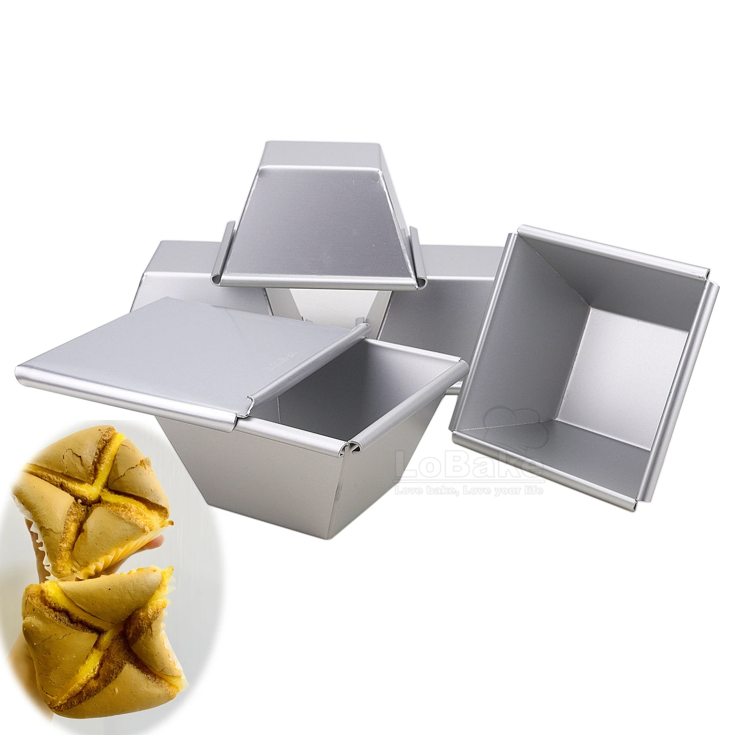 10cm-Trapezium-Ladder-Shape-Aluminium-Toast-Bread-Mold-With-Lid-Cover ...