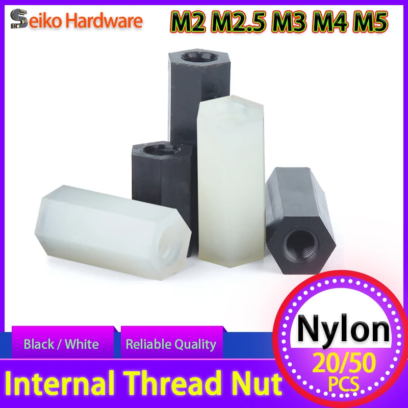 M2-M2-5-M3-M4-M5-Nylon-Hexagonal-Internal-Thread-Stud-Nut-Isolation ...