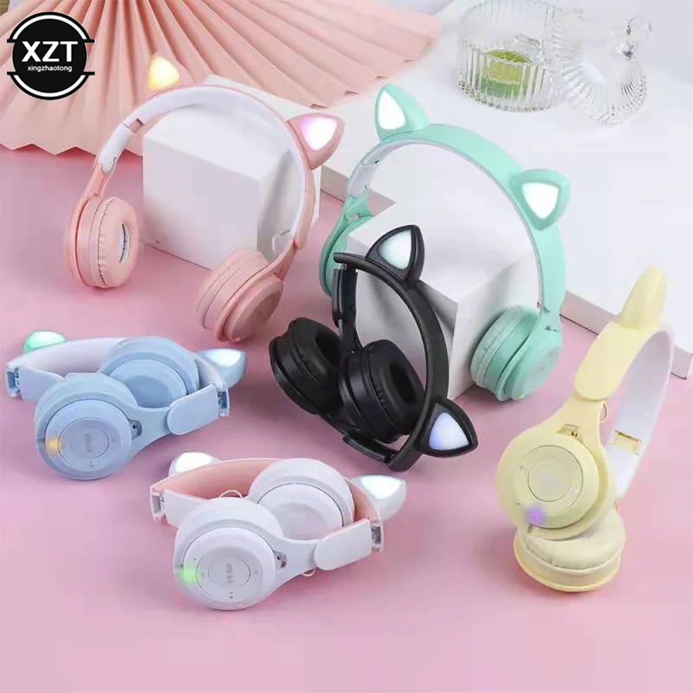 New Fashion Cute Bluetooth 5.0 Wireless Headset with LED Light Y08M ...
