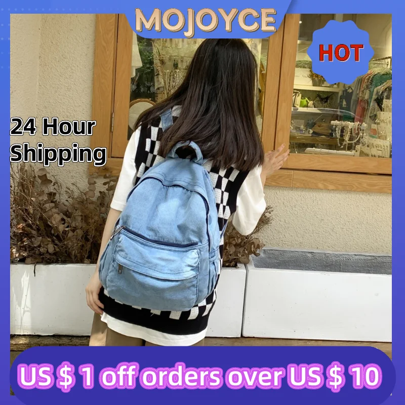 Denim-Fashion-Schoolbags-Solid-Students-Travel-Daypack-Large-Capacity ...