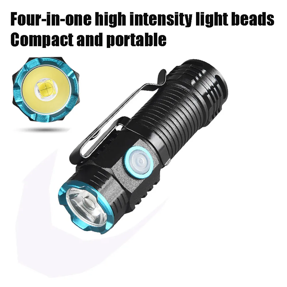 Mini High Power Led Flashlight Camping Torch Lantern Rechargeable ...