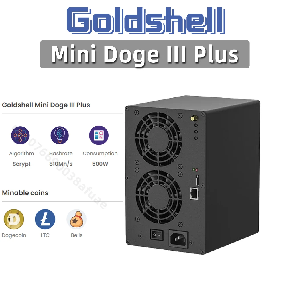 New-Goldshell-Mini-Doge-III-Plus-810Mh-s-500W-Litecoin-Dogecoin-Bells-MinerAlgorithm-Scrypt-Mini ...