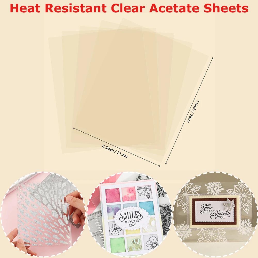 5pcs/lot Heat Resistant Clear Acetate Sheets for Shaker Cards Hot ...