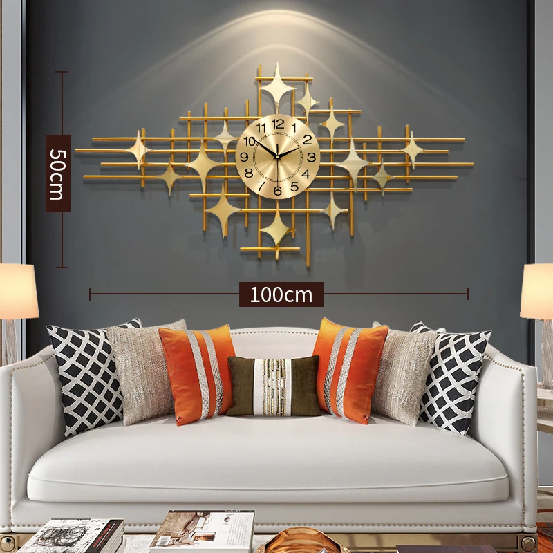 Fashion Wall Clock Metals | Nordic Golden Wall Clock | Modern Golden ...