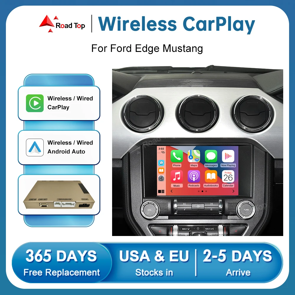 Road-Top-Wireless-Apple-CarPlay-Android-Auto-for-Ford-Edge-Mustang-Sync ...