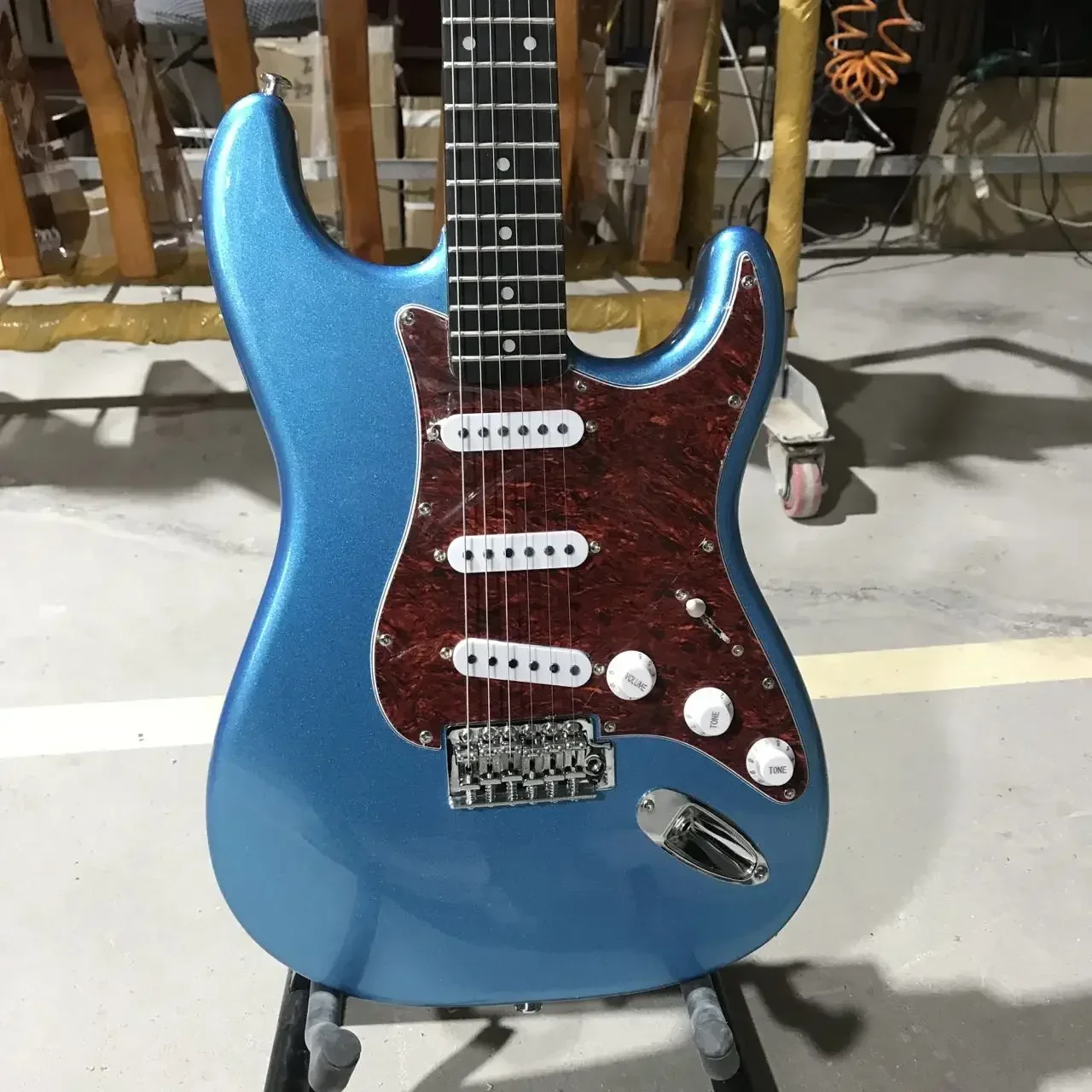 ST-Electric-Guitar-Metallic-Blue-Color-Mahogany-Body-Rosewood-Fretboard ...