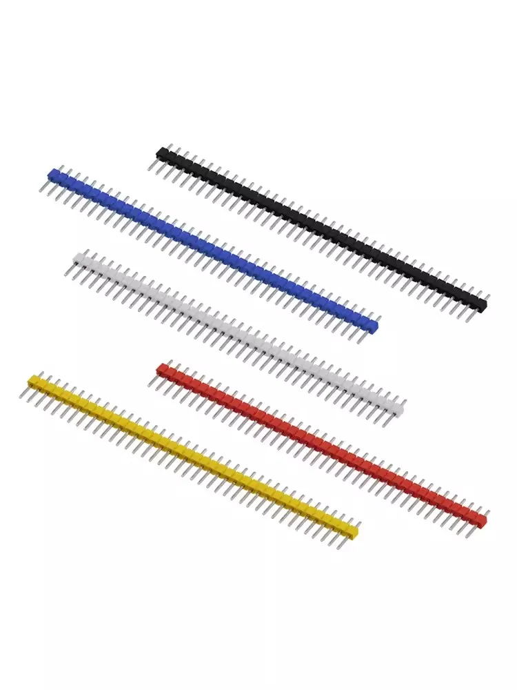 100PCS-Lot-2-54mm-Blue-Red-Black-Yellow-White-Single-Row-Male-1X40-Pin ...