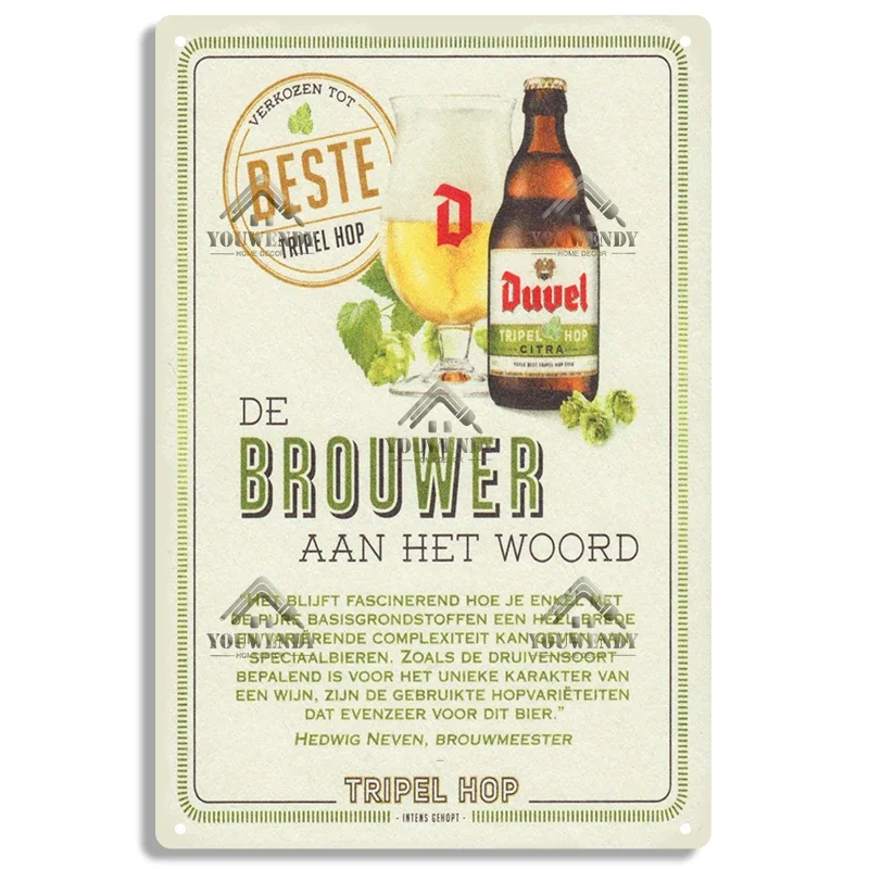 Cartel de metal vintage de cerveza Duvel, letrero de hojalata retro ...