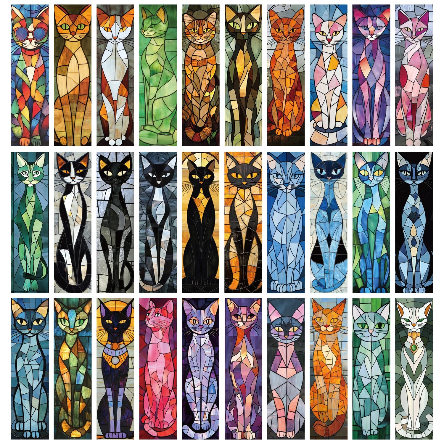 30Pcs-Elegant-Cat-Glass-Texture-Bookmark-Reading-Book-DIY-Page-Labeling ...