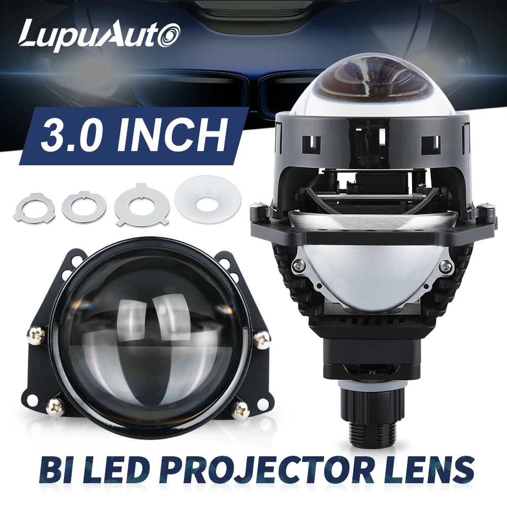 LupuAuto 160W 3.0 Inch Bi Led Projector Lens For H4 H7 Led Headlights Hella 3R G5 9005 9006 ...