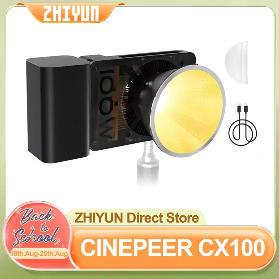 ZHIYUN-CINEPEER-CX100-100W-Handheld-Led-COB-Light-Pocket-Video-Light-Bi ...