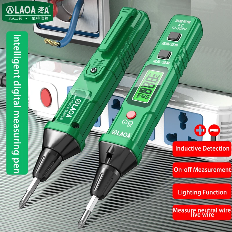 LAOA Mini Digital Multimeter Pen Smart Voice Broadcast Tester Meter ...