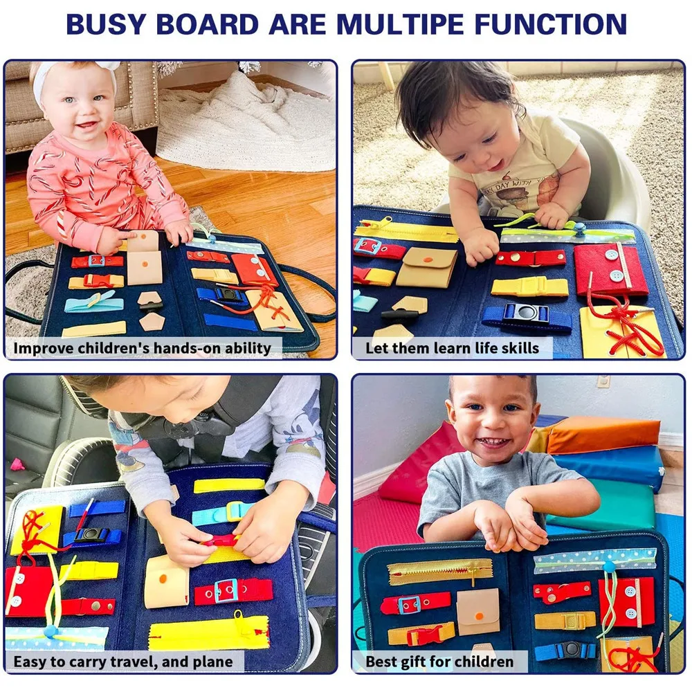 Montessori Busy Board for Toddlers Ages 1-3 - Gifts for idea