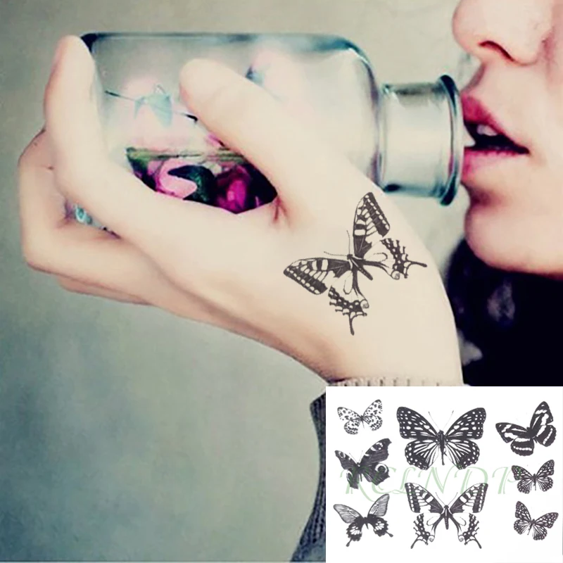 30pcs Set Tatuajes Temporales Sexy 3d Butterfly Temporary Tattoo