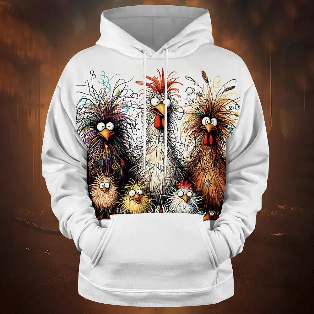 Men's Rooster Hoodie Hoodies Sweatshirt Long Sleeve Hooded Fashion 3D ...
