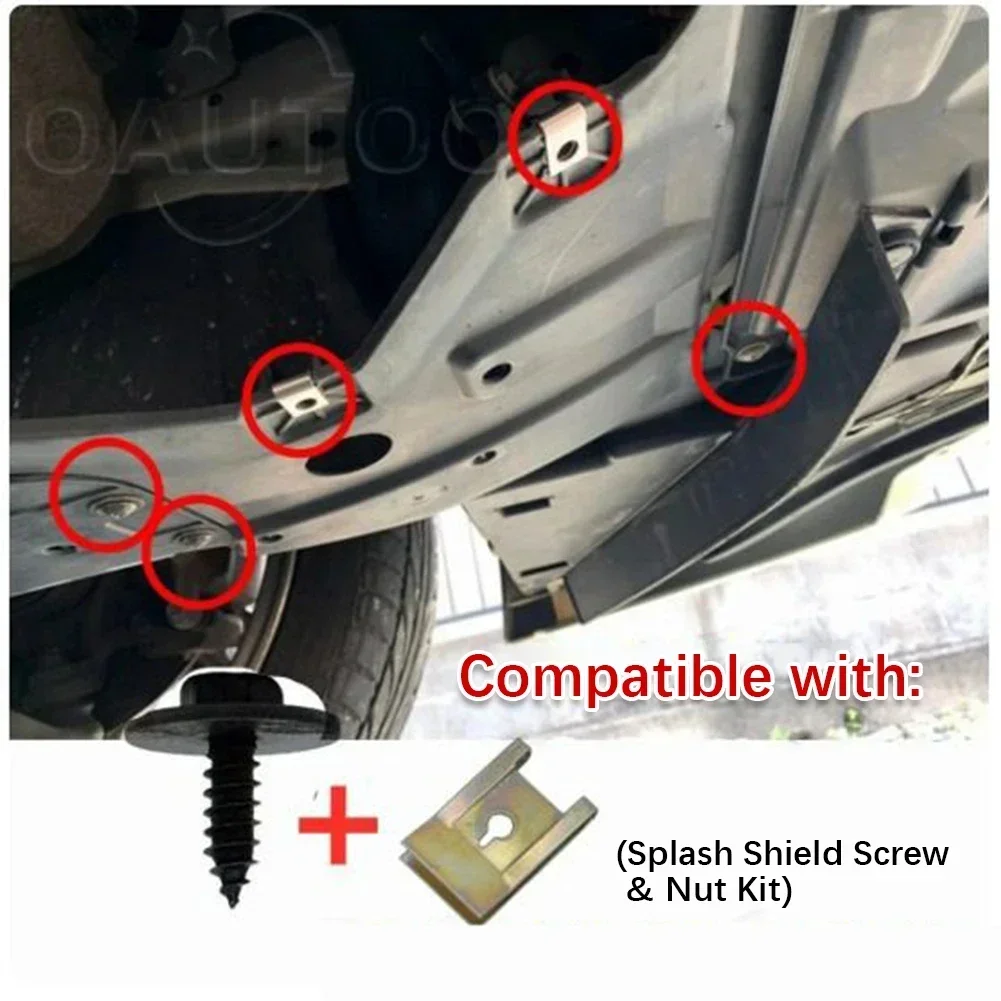 40pcs Chassis Engine Guard Metal Nut Screw Washers U-Nut Clip Engine ...