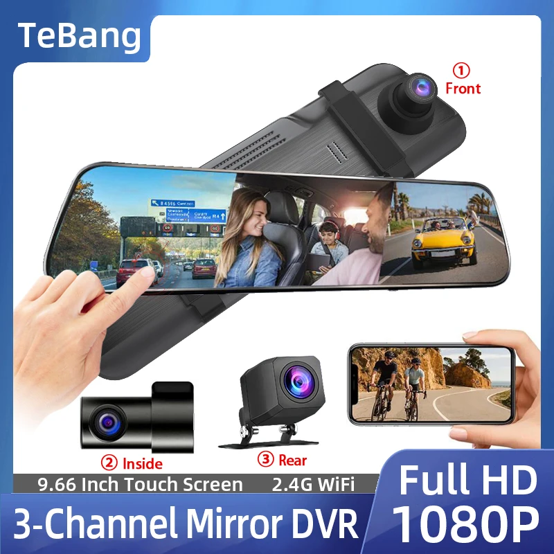 Mirror-DVR-WiFi-Car-Video-Recorder-3-Camera-1080P-Dash-Cam-Registrar ...