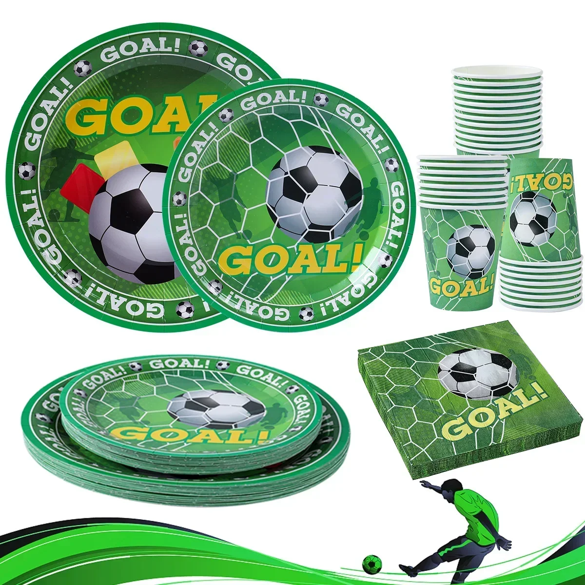 Football Theme Disposable Tableware Set Sport Boy Birthday Party Baby ...