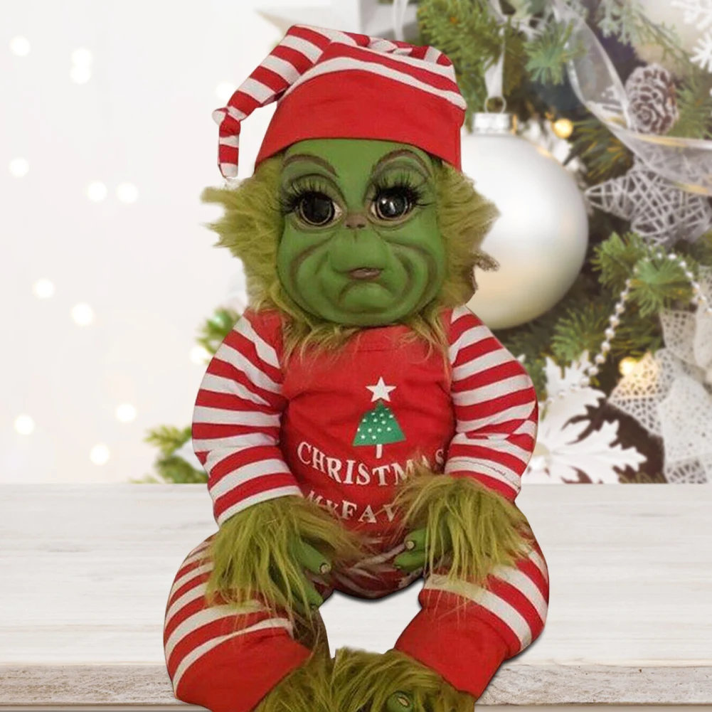 Grinch-Baby-Silicone-Stuffed-Plush-Toys-Soft-Green-Monster-Doll-Decora ...