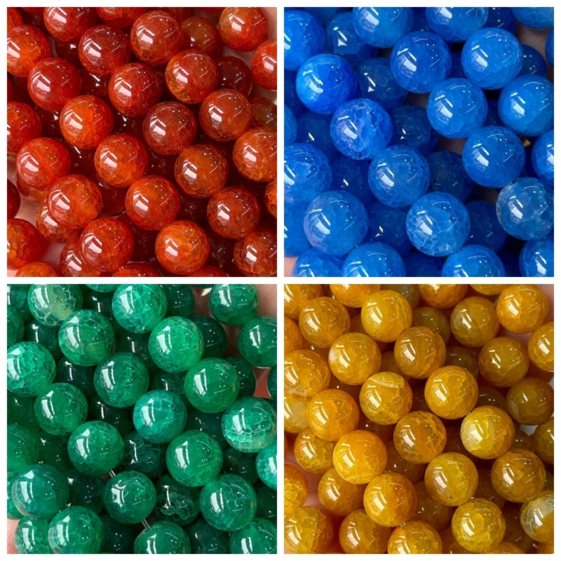 Natural Stone Beads Colored Red Dragon Patterned Popcorn Agates Beads ...