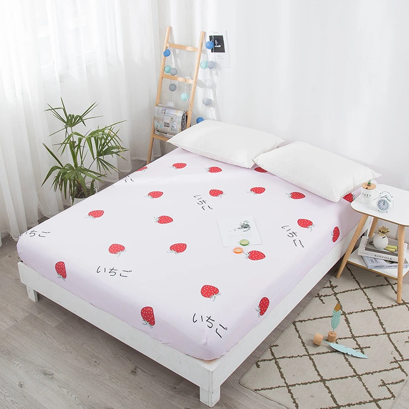 Strawberry-Printed-Soft-Skin-Friendly-Bed-Sheets-Queen-with-Elastic ...