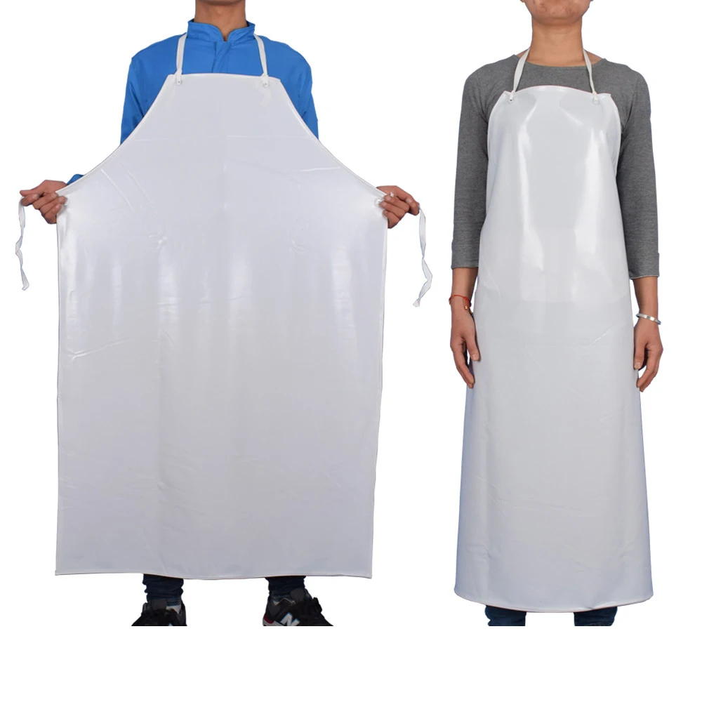 Thickened-white-apron-waterproof-oil-resistant-smock-PVC-industrial ...