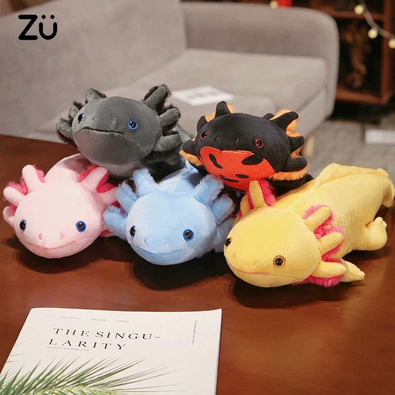 45cm-Cute-Axolotl-Salamander-Plush-Toy-Stuffed-Animal-Long-Tail-Fish ...