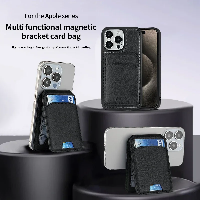 Card Wallet Phone Stand PU Leather Magnetic Card Bag Holder Phone Cases ...