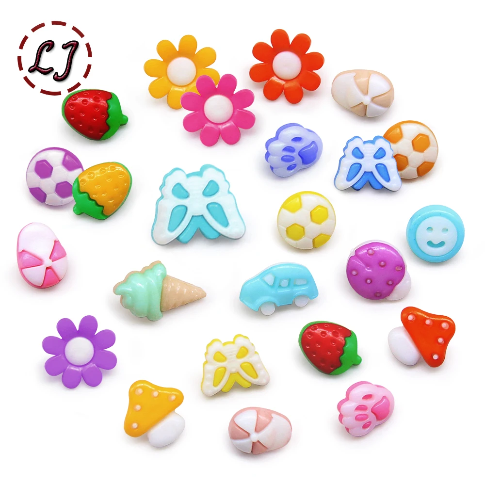 wholesale 50/100/200/300pcs random mixed plastic button for kids sewing ...