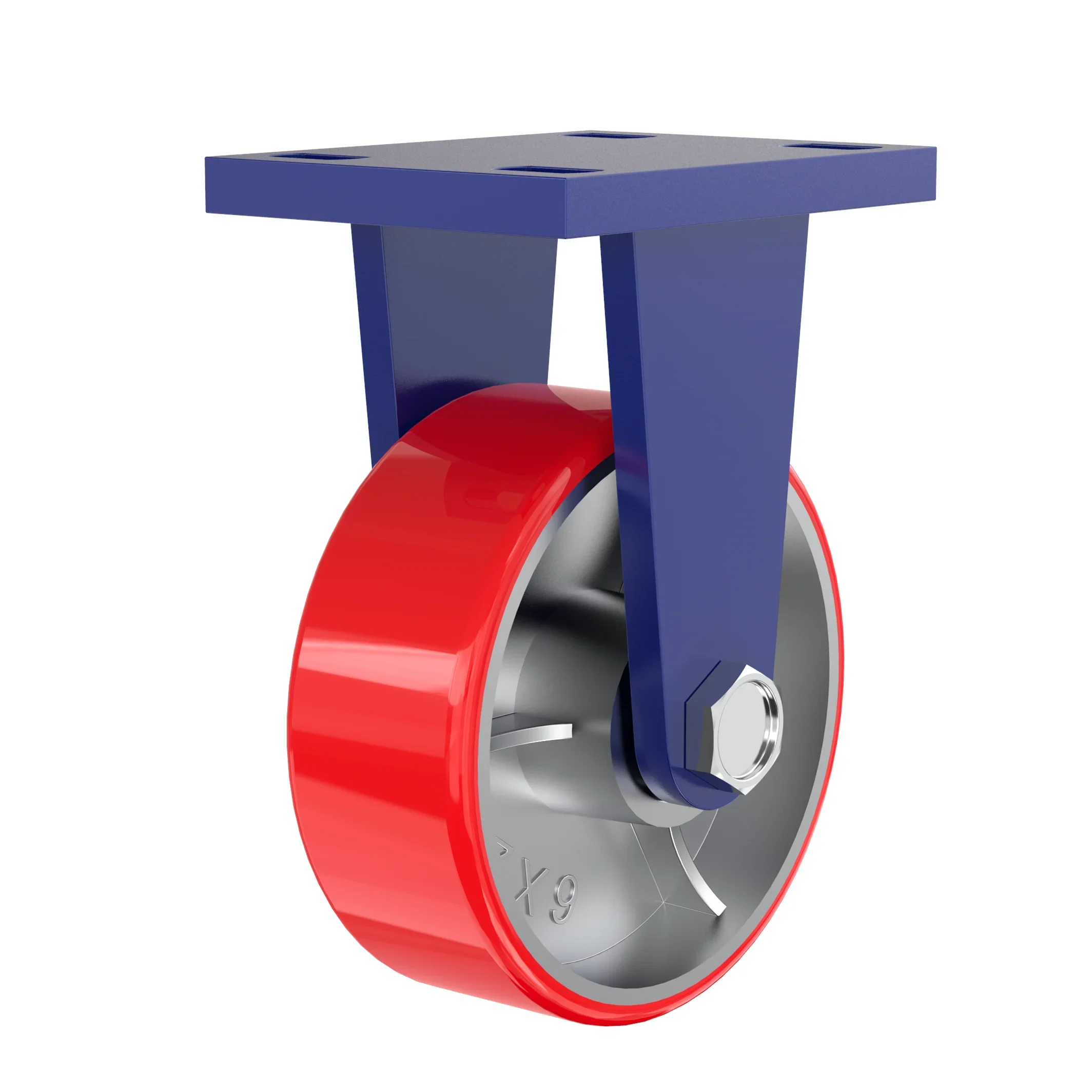 Extra-Super-Heavy-Duty-Caster-Wheel-5-inch-Blue-Bracket-High-Quality ...