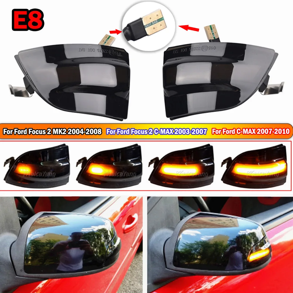 2PCS Dynamic Blinker Side Mirror Rearview Indicator Repeater LED Turn ...