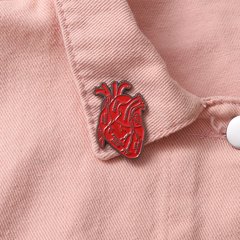 Heart-Organ-Enamel-Pins-Right-Auricle-Aorta-Anatomy-Brooches-Lapel ...