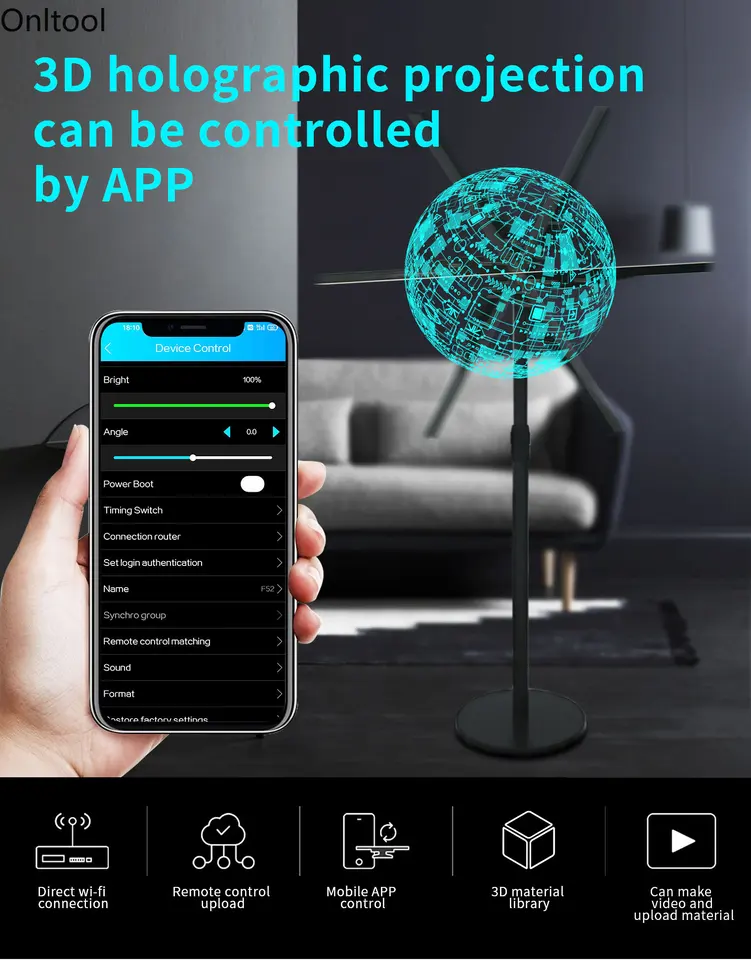 3d Hologram LED Display Fan 16.5-inch Fan Advertising Display - WiFi ...