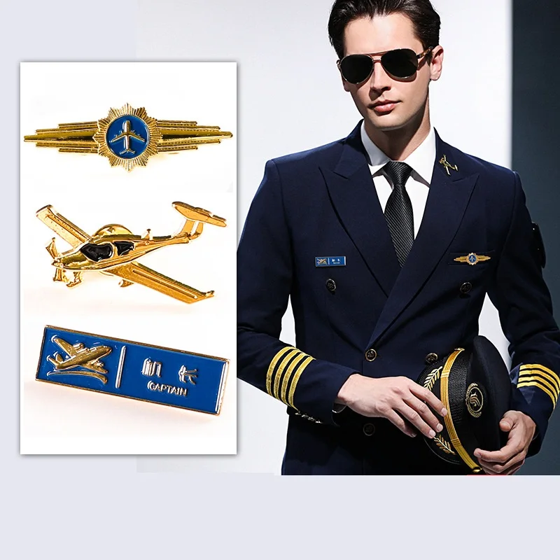 Pilot Captain Chest Badge Pilot's Aviation Wings Badge Airlines Pin ...