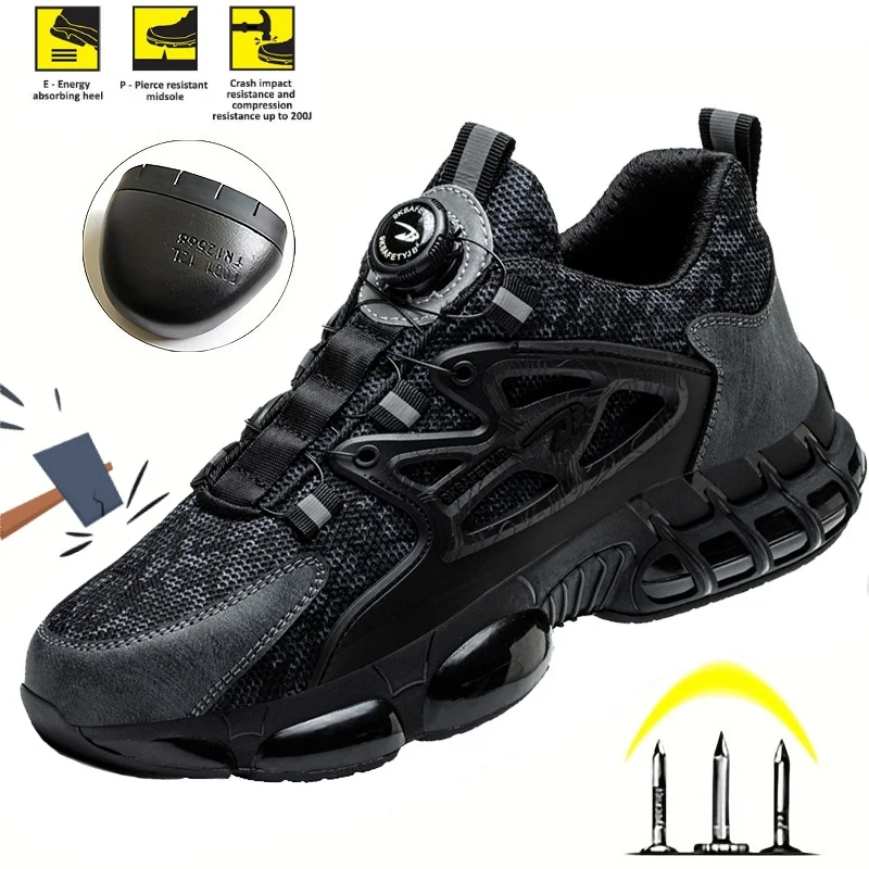 New-Rotary-Buckle-Work-Safety-Shoes-For-Men-Lightweight-Protective-Work ...
