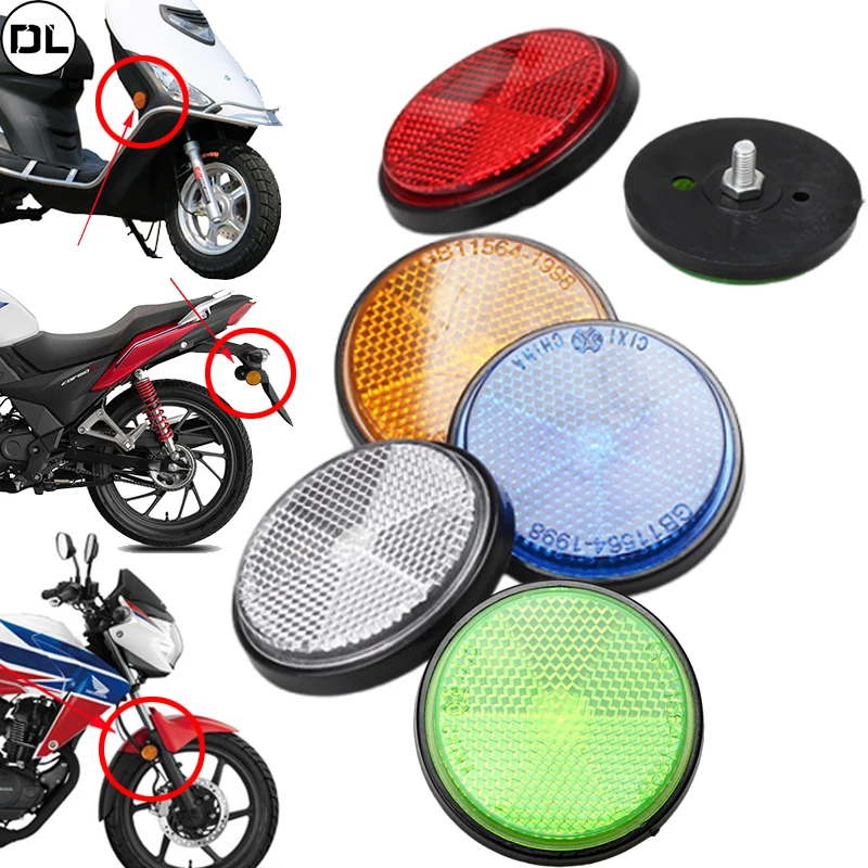 Circular Reflector Universal Motorcycle Scooter Dirt Bikes Bicycle ...