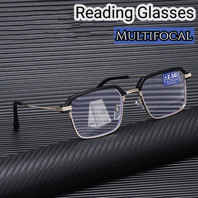 Luxury-Multifocal-Reading-Glasses-Blue-Light-Blocking-Presbyopia ...