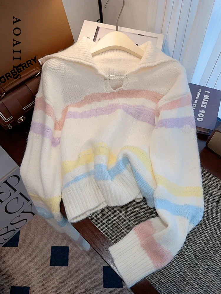 Aoaiiys Pullover Women Sweaters 2023 Autumn Winter New Fashion Designer