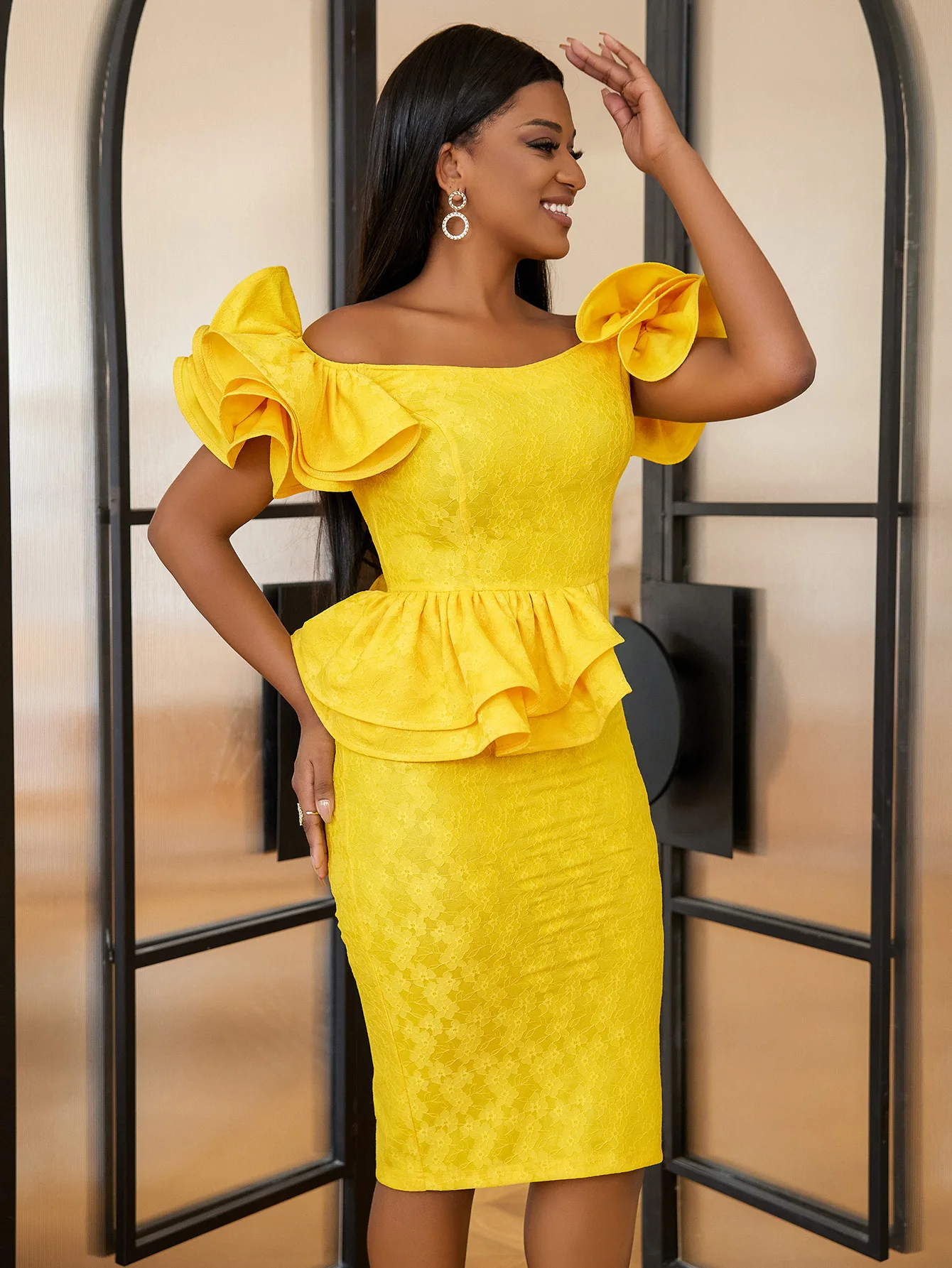 Yellow Lace Dress Celebrity