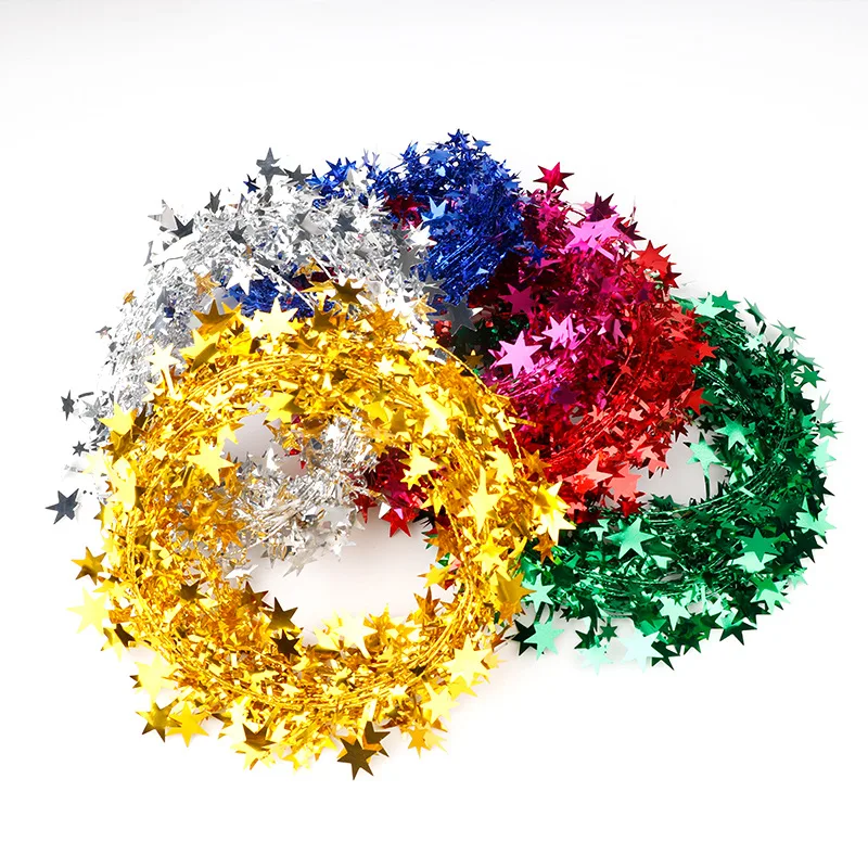7-5m-Five-Pointed-Star-Ribbon-With-Iron-Wire-Festival-Decoration-Party ...