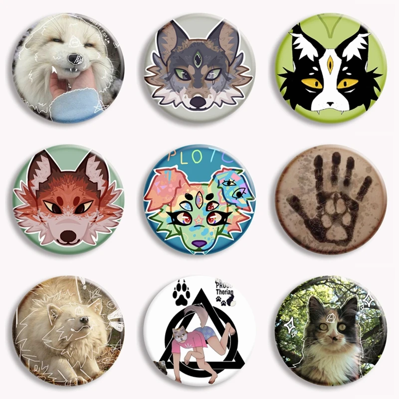 Cartoon-Cat-Therian-Symbol-Button-Pin-Cute-Wolf-Fox-Theta-Delta-Sign ...