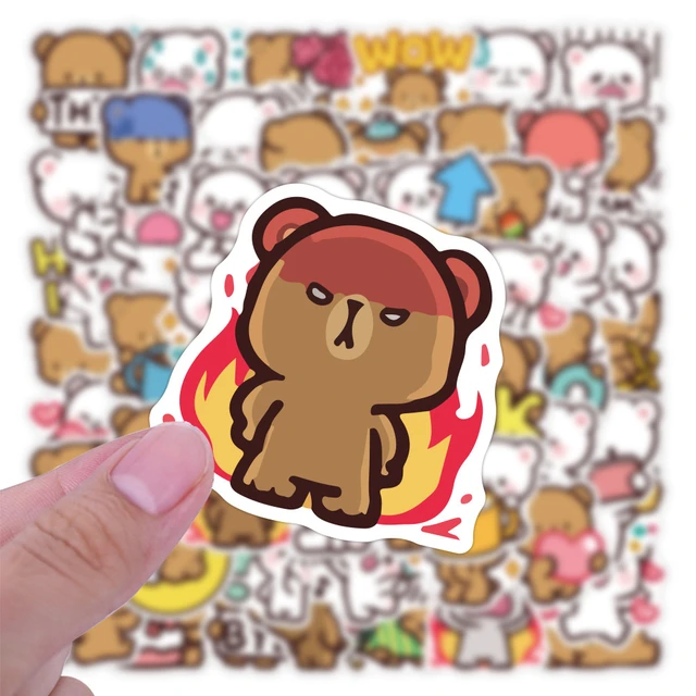 Line Brown Bear Sticker