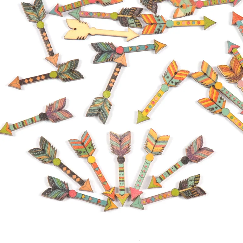 50pcs Arrows Pattern Wooden Craft for Scrapbooking Embellishments ...