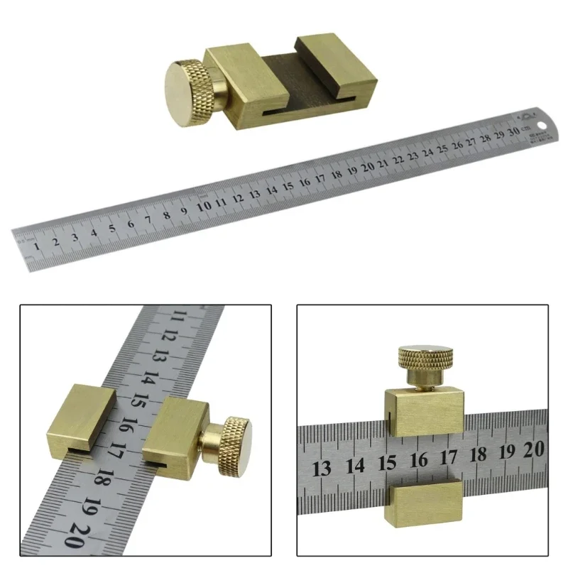 Scribers-Ruler-Positioning-Limit-Block-Brass-Ruler-Stops-Fence-Scribers ...